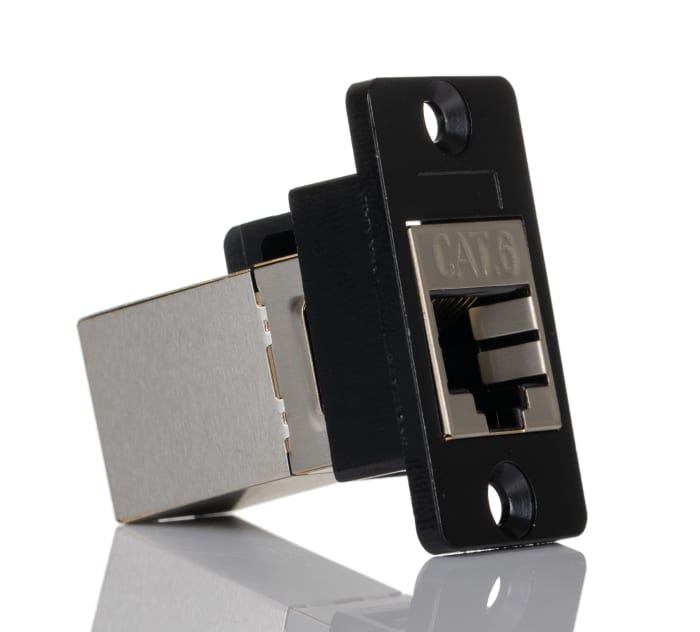 RS PRO | RS PRO Single-Port RJ45 Female Feedthrough Ethernet Connector ...