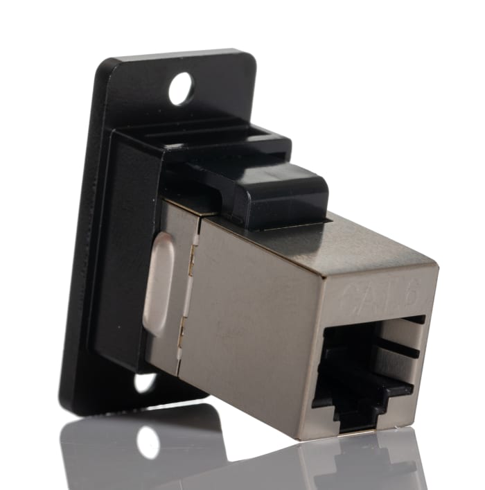 RS PRO | RS PRO Single-Port RJ45 Female Feedthrough Ethernet Connector ...