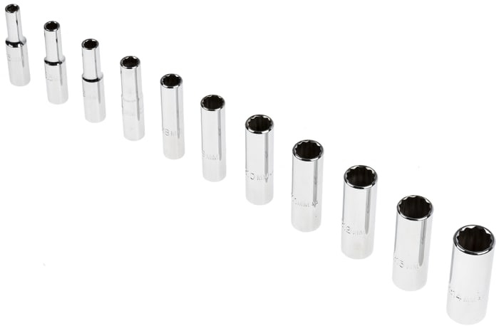 47203 Stanley | Stanley 11-Piece Metric 1/4 in Deep Socket Set, 12 ...