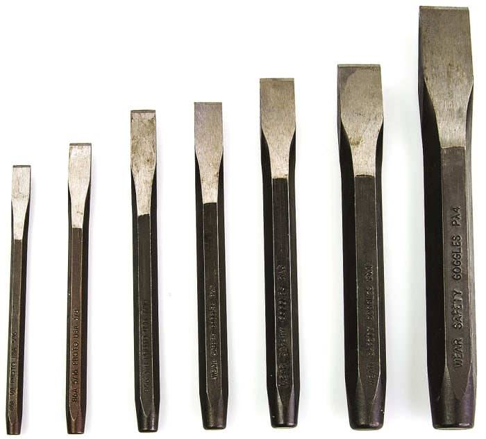 86B Stanley | Stanley 7 Piece Steel Cold Chisel Set, 5/16 in, 0.375 in ...