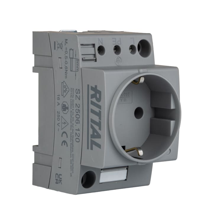 2506120 Rittal | Rittal Grey Plug Socket, 16A | 265-1238 | RS