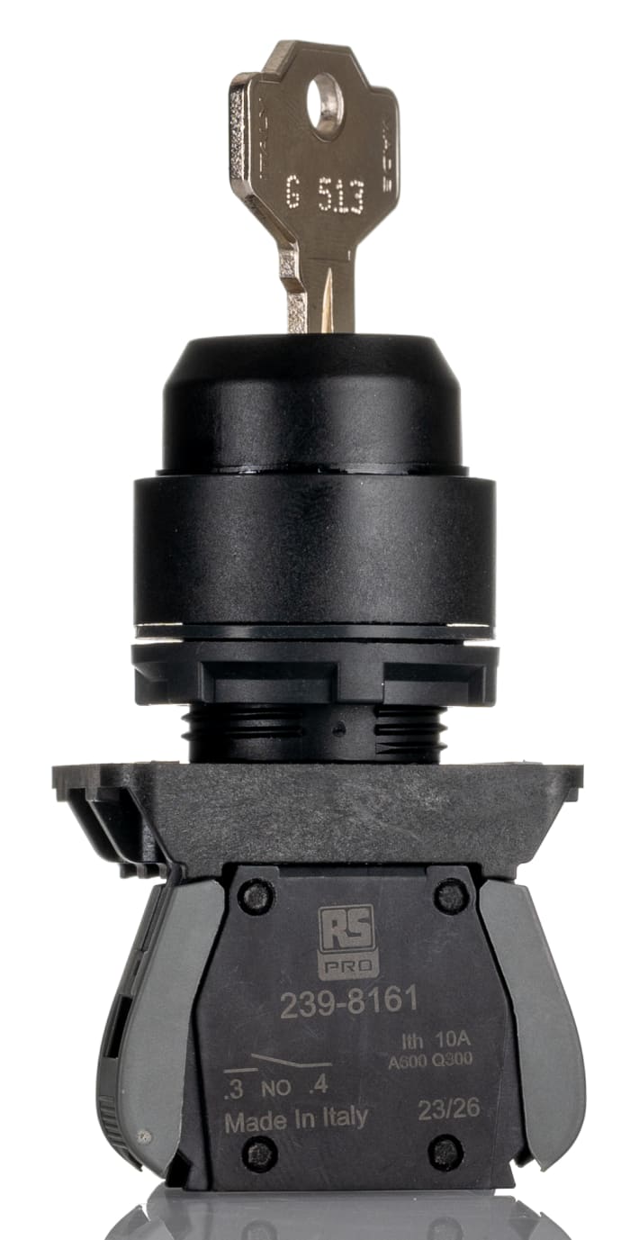 RS PRO | RS PRO Knob Key Switch - (1NO) 30mm Cutout Diameter ...