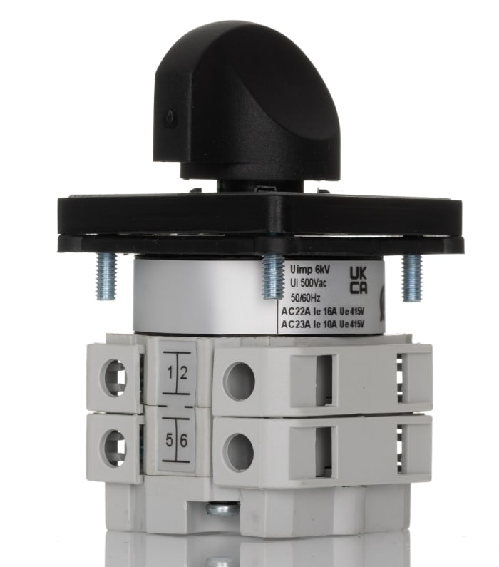 RS PRO | RS PRO, DPDT 3 Position 60° Changeover Cam Switch, 500V ac, 16A, Knob Actuator | 265 ...