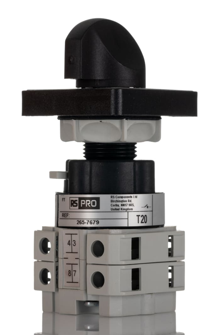 RS PRO | RS PRO, DP 3 Position 60° Changeover Cam Switch, 500V ac, 25A, Knob Actuator | 265-7679 ...