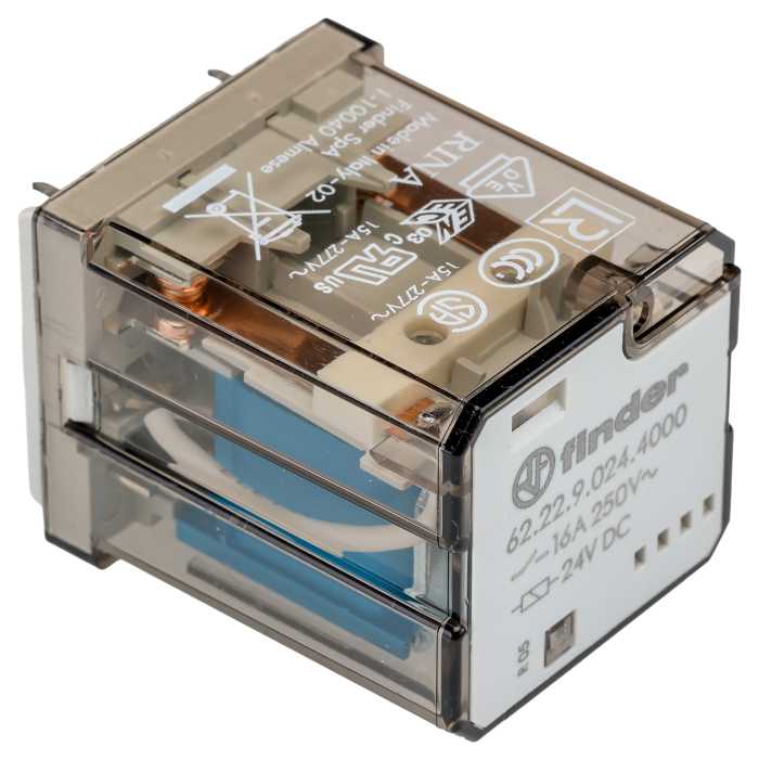 622290244000 Finder | Finder PCB Mount Power Relay, 24V dc Coil, 16A ...