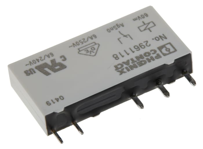2961118 Phoenix Contact | Phoenix Contact PCB Mount Power Relay, 60V dc ...