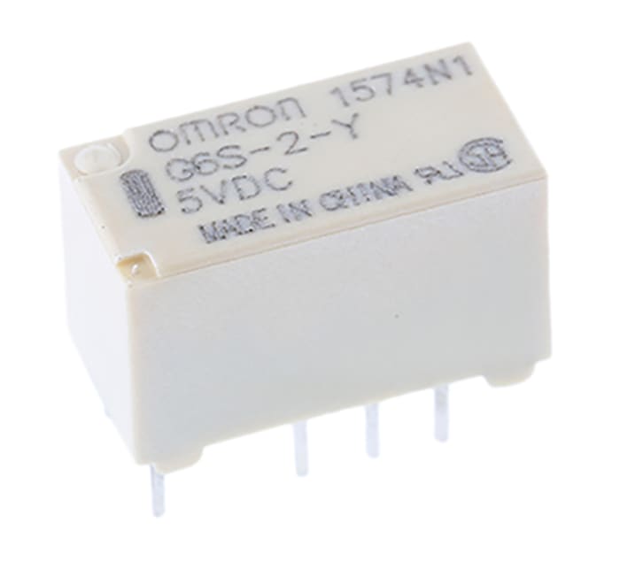 G6S-2-Y DC5 Omron | Omron PCB Mount Signal Relay, 5V dc Coil, 2A Switching Current, DPDT | 292 ...