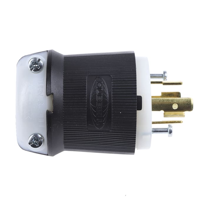 HBL2421 Hubbell | Hubbell USA Mains Plug, 20A Black, Cable Mount Nylon ...