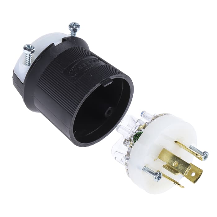 HBL2421 Hubbell | Hubbell USA Mains Plug, 20A Black, Cable Mount Nylon ...