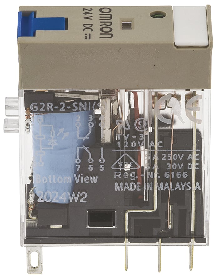 G2R-2-SNI 24VDC (S) Omron | Omron Plug In Power Relay, 24V dc Coil, 5A ...