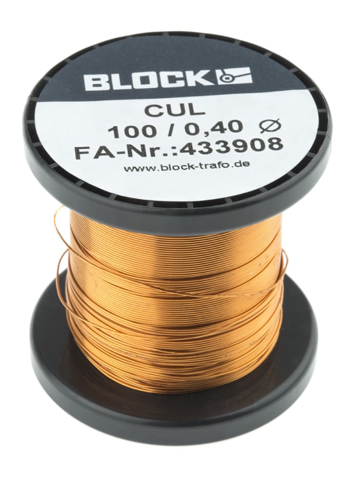 CUL100/0.40 Block | Block Single Core 0.4mm diameter Copper Wire, 69m ...