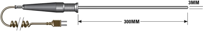 RS PRO | RS PRO T General Purpose Temperature Probe, 300mm Length, 3mm ...