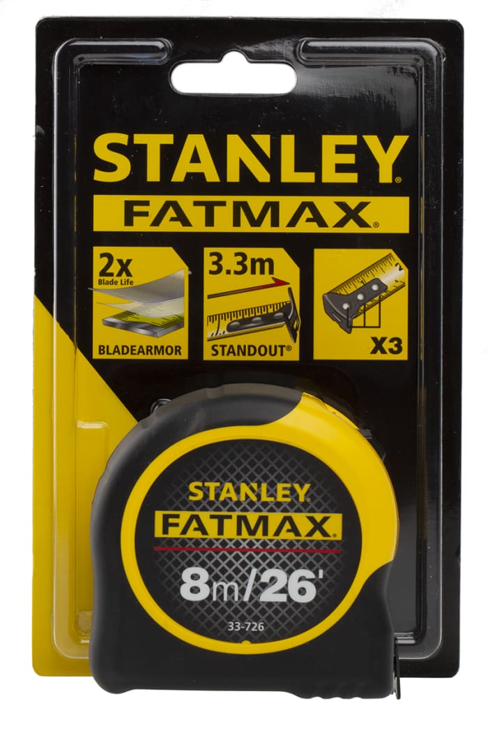 0-33-726 Stanley | Stanley FatMax 8m Tape Measure, Imperial, Metric ... 0-33-726 Stanley | Stanley FatMax 8m Tape Measure, Imperial, Metric ...