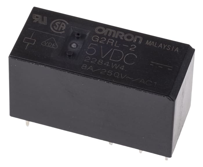 G2RL-2 DC5 Omron | Omron PCB Mount Power Relay, 5V dc Coil, 8A Switching Current, DPDT | 365 ...