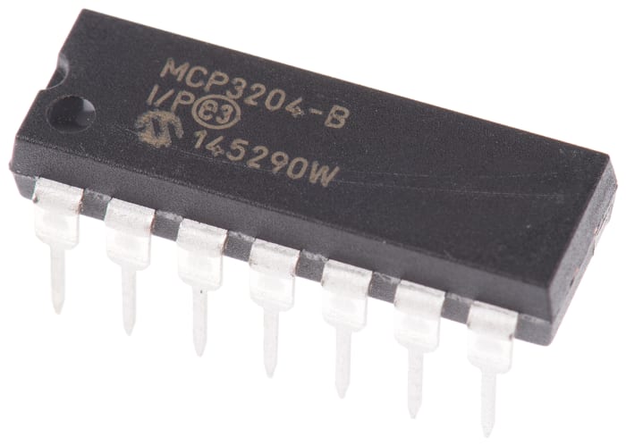 MCP3204-BI/P Microchip | Microchip, Quad 12-bit- ADC 100ksps, 14-Pin PDIP | 379-2443P | RS