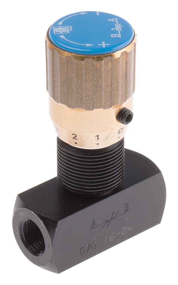 RS PRO | RS PRO Inline Mounting Hydraulic Flow Control Valve, G 1/8, 7 ... RS PRO | RS PRO Inline Mounting Hydraulic Flow Control Valve, G 1/8, 7 ...