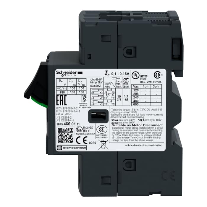 GV2ME07 Schneider Electric | Schneider Electric 1.6 → 2.5 A TeSys Motor ...