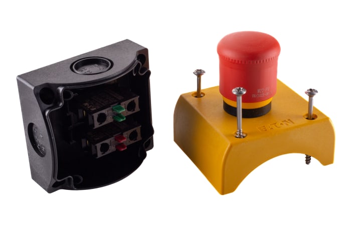 216525 M22-PV/KC11/IY Eaton | Eaton RMQ Titan Acil Stop Butonu, Kırmızı/Sarı/Siyah, Yuvarlak ...