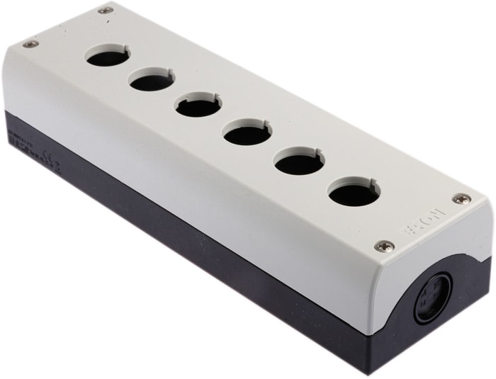 216540 M22-I6 Eaton | Eaton Grey Plastic RMQ Titan M22 Push Button Enclosure - 6 Hole 22mm ...