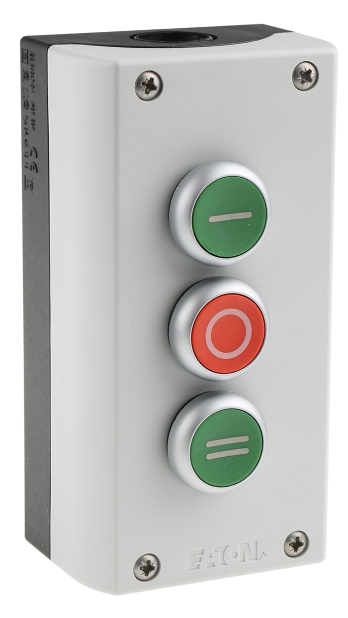 216532 M22-I3-M1 Eaton | Eaton Momentary Enclosed Push Button - 3NO/3NC, Plastic, 3 Cutouts ...
