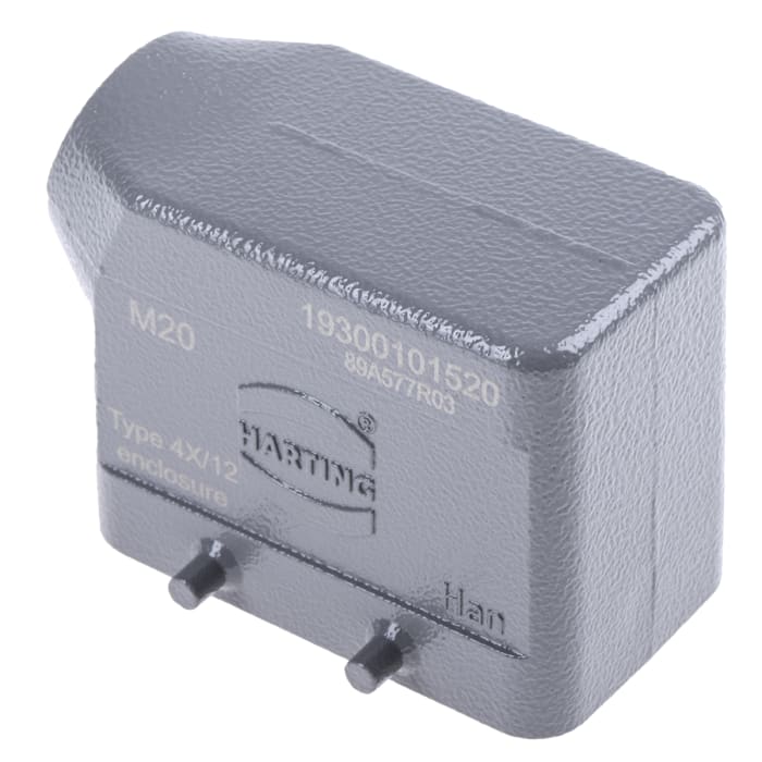19300101520 HARTING | HARTING Han B Heavy Duty Power Connector Hood, M20 Thread, Side Entry ...