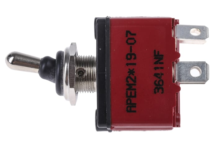 3641NF/2 APEM | APEM Toggle Switch, Panel Mount, On-Off, DPST, Tab ...