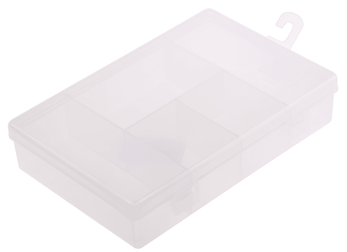 RS PRO | RS PRO 5 Cell Transparent PP Compartment Box, 40mm x 181mm x ...