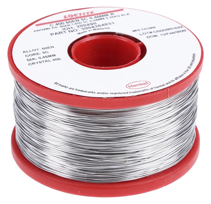 288498 Multicore | Multicore Wire, 0.46mm Lead solder, 183 → 188°C ...