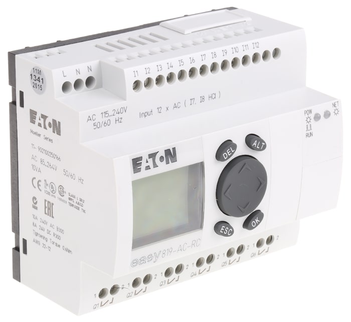 EASY819-AC-RC Eaton | Eaton EASY Logic Module, 100 → 240 V ac Relay, 12 ...