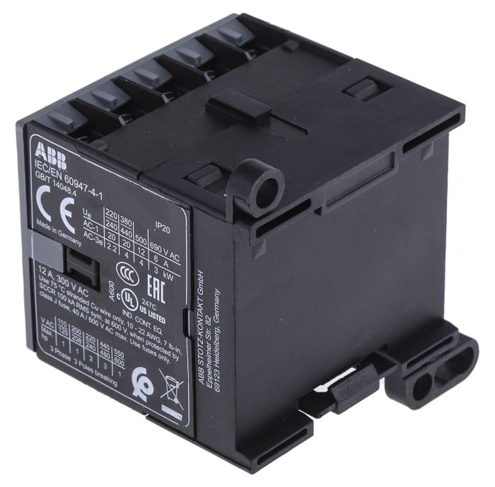 BC6-30-01-01 ABB | ABB BC6 B Contactor, 24 V dc Coil, 3-Pole, 9 A, 4 kW ...