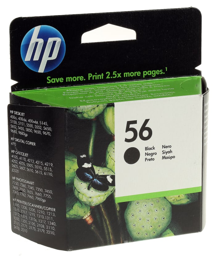 C6656AE Hewlett Packard | Hewlett Packard 56 Black Ink Cartridge | 445 ...