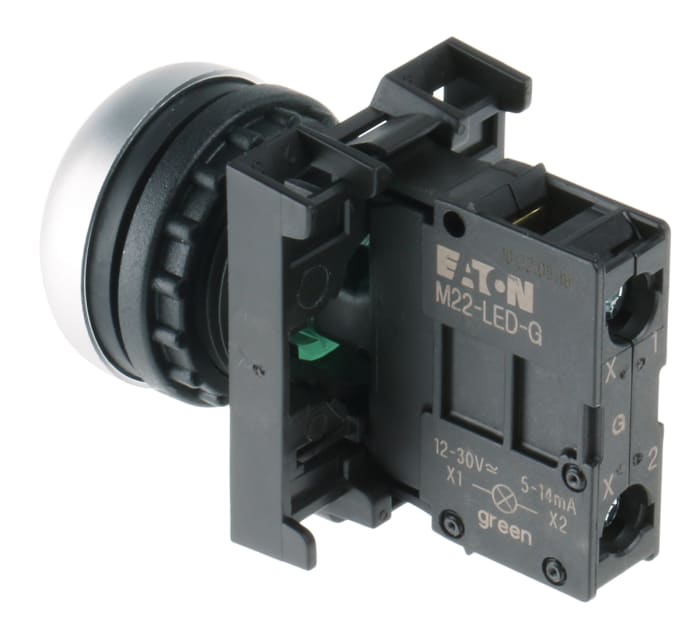 78639208 M22-DL-G+M22-A+M22-LED-G Eaton | Cabezal de pulsador Eaton serie RMQ Titan M22, Ø 22mm ...