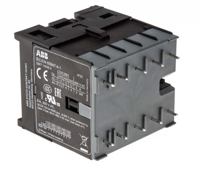 BC6-30-01-P01 ABB | ABB BC6 Contactor, 24 V dc Coil, 3-Pole, 6 A, 4 kW ...