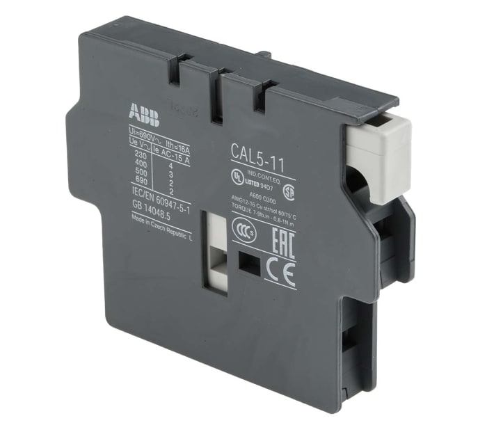 1SBN010020R1011 ABB | ABB Auxiliary Contact Block, 2 Contact, 1NC + 1NO ...