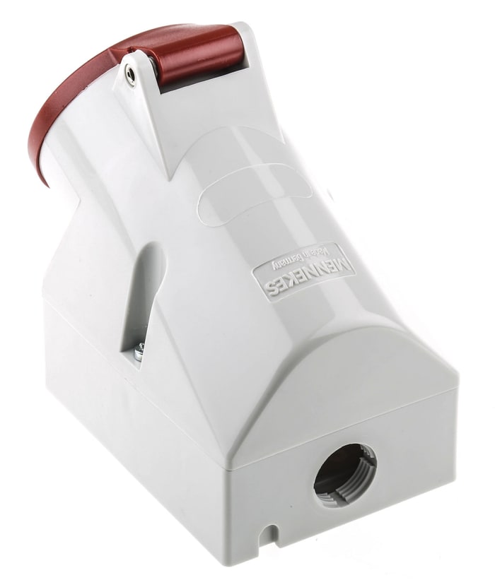 111 MENNEKES | MENNEKES IP44 Red Wall Mount Right Angle Socket, Rated ...