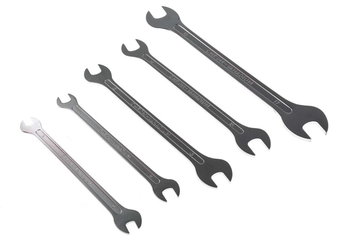 RS PRO | RS PRO 5-Piece Spanner Set, 8 x 9 → 16 x 17 mm, Chrome ...