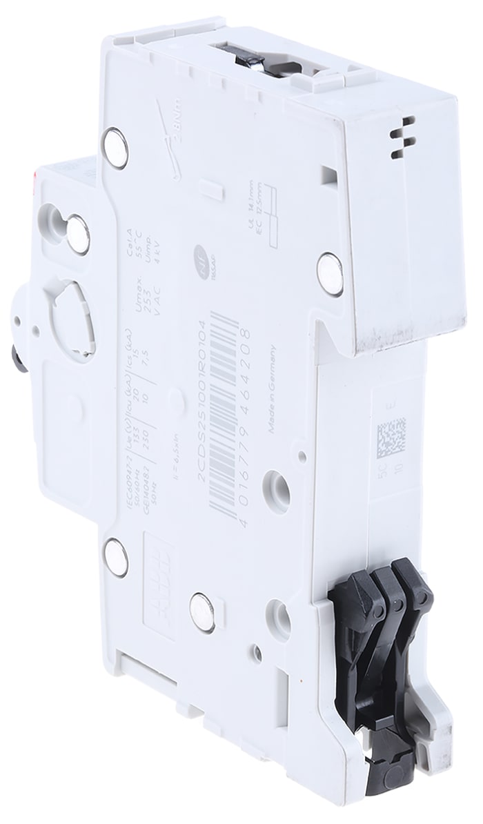 2CDS251001R0104 - S201C10 ABB | Interruptor automático 1P, 10A, Curva Tipo C, Poder de corte 6 ...