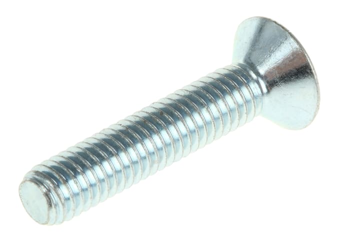 RS PRO | RS PRO Bright Zinc Plated Steel Hex Socket Countersunk Screw, DIN 7991, M6 x 30mm | 491 ...