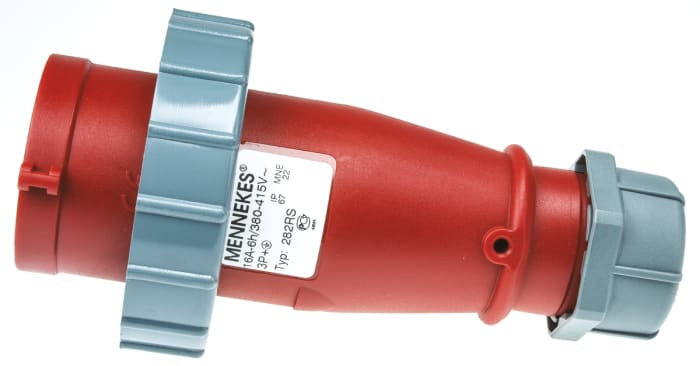 282RS MENNEKES | Conector de potencia industrial Macho, Formato 4P ...