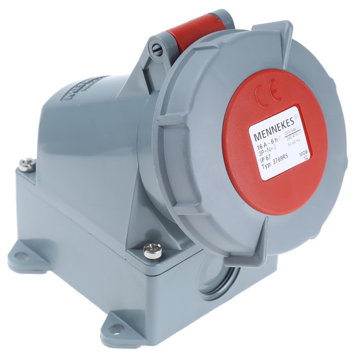 9520 MENNEKES | MENNEKES IP67 Red Wall Mount 3P + N + E 25 ° Industrial ... 9520 MENNEKES | MENNEKES IP67 Red Wall Mount 3P + N + E 25 ° Industrial ...