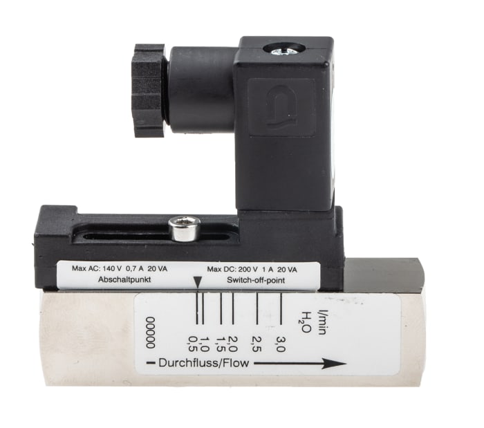 RS PRO | RS PRO Piston Inline Flow Switch for Liquid, 0.5 L/min Min, 3 ...