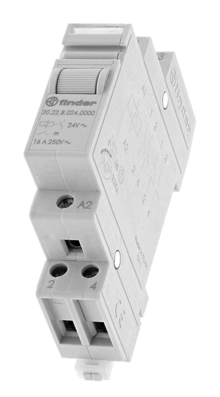 20.22.8.024.0000 Finder | Finder DIN Rail Latching Modular Step Relay ...