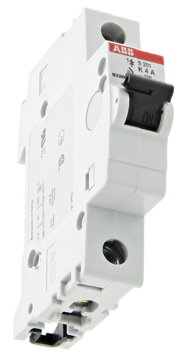 2CDS251001R0337 S201-K4 ABB | Interruptor automático 1P, 4A, Curva Tipo K, Poder de corte 20 kA ...