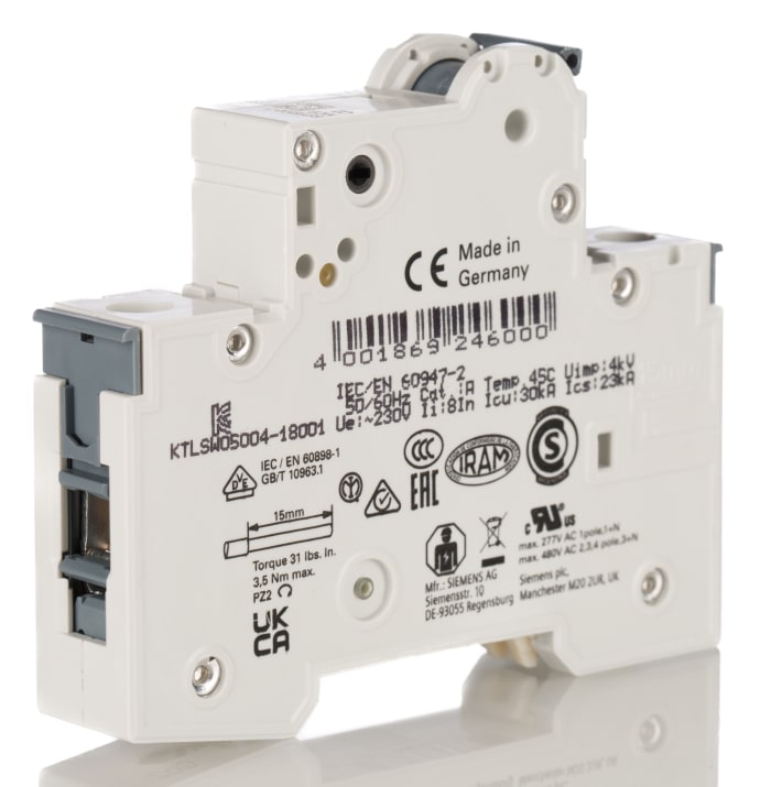 5SY6102-7 Siemens | Siemens SENTRON 5SY6 Miniature Circuit Breaker, 1 ...