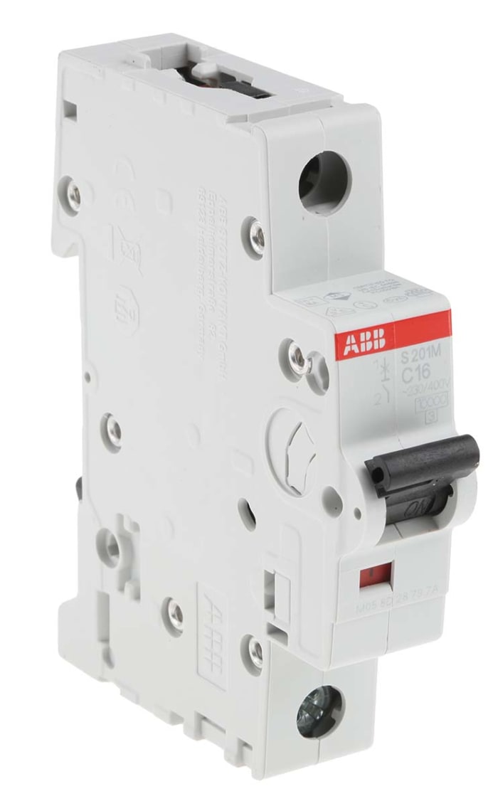 2CDS271001R0164 S201M-C16 ABB | ABB System Pro M Compact S200M MCB, 1P, 16A Curve C, 253V AC ...
