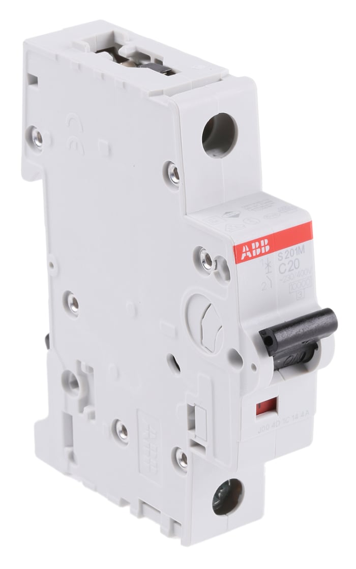 2CDS271001R0204 S201M-C20 ABB | ABB System Pro M Compact S200M MCB, 1P, 20A Curve C, 253V AC ...