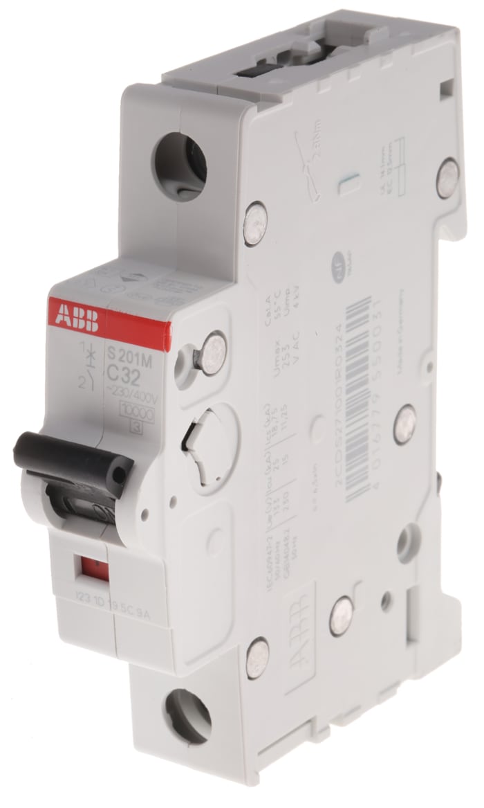 2CDS271001R0324 S201M-C32 ABB | ABB System Pro M Compact S200M MCB, 1P, 32A Curve C, 253V AC ...