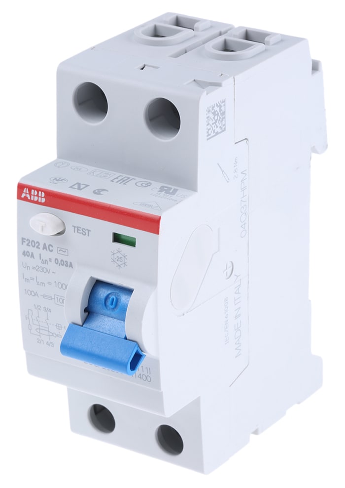 2CSF202001R1400 F202 AC-40/0,03 ABB | ABB F200 RCCB, 40A, 2 Pole, 30mA ...