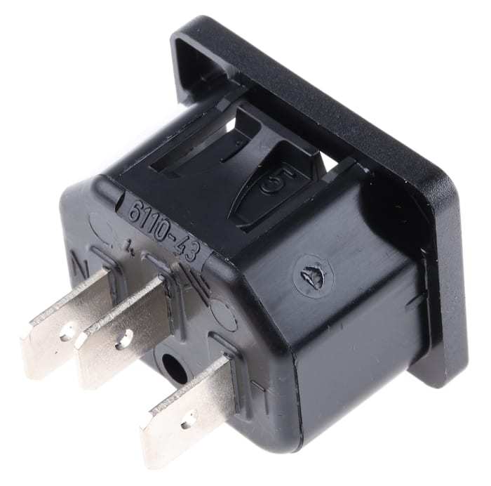 6110.4315 Schurter | Schurter C16 Panel Mount IEC Connector Male, 15A ...