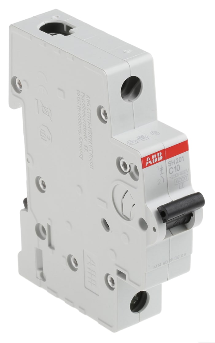 2CDS211001R0104 SH201-C10 ABB | Interruptor automático 1P, 10A, Curva Tipo C, Poder de corte 6 ...